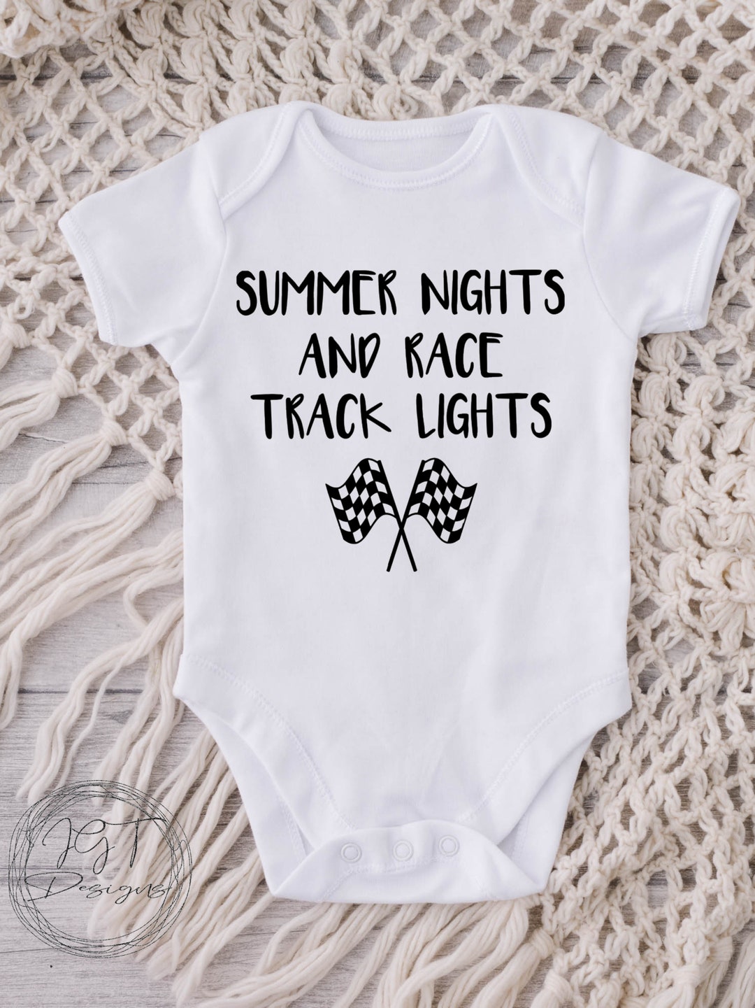 Summer Nights and Race Track Lights Racing Baby Onesie® Bodysuit - Etsy