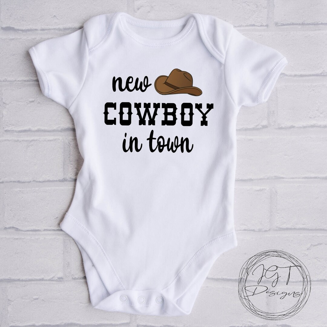 Western Country Baby Onesie® Bodysuit New Cowboy in Town Funny Bodysuit Western - Etsy
