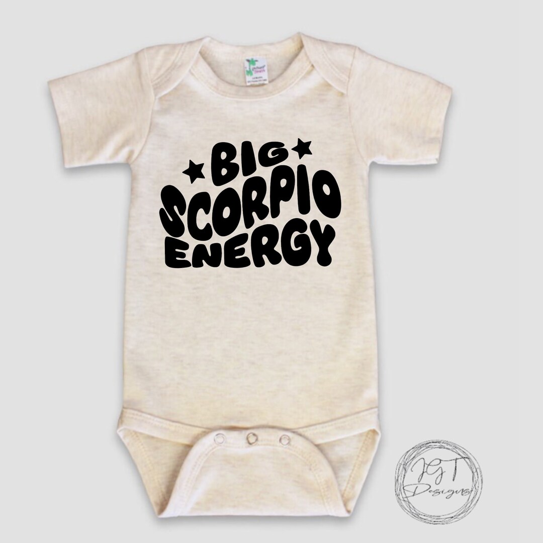 Zodiac Baby Bodysuit, Big Scorpio Energy, Retro Baby Shirt, Kids Shirt ...