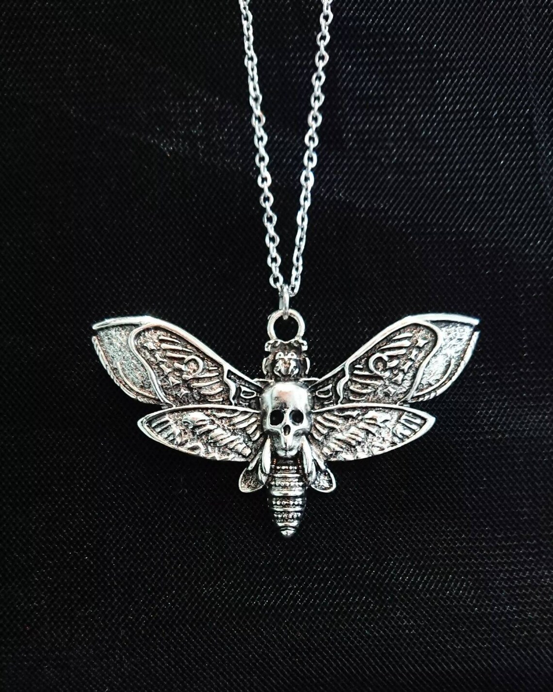 Death Deaths Head Hawk Moth Silver Pewter Effect Charm - Etsy