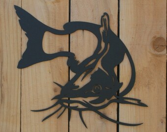 Metal Fishing Catfish Wall Art - Etsy