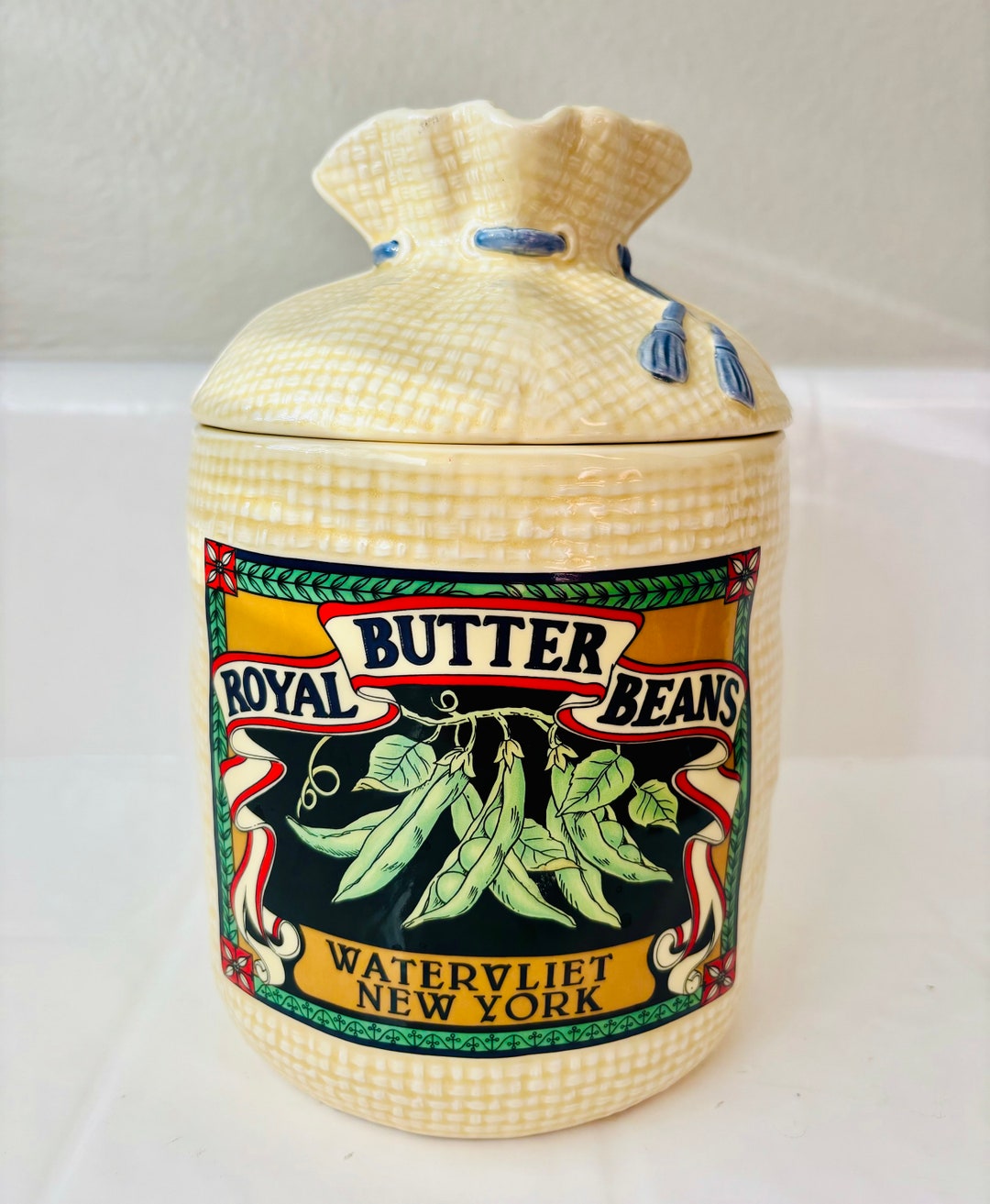 Royal Butter Beans Watervliet New York, Burplap Canister by H&HD, Food ...