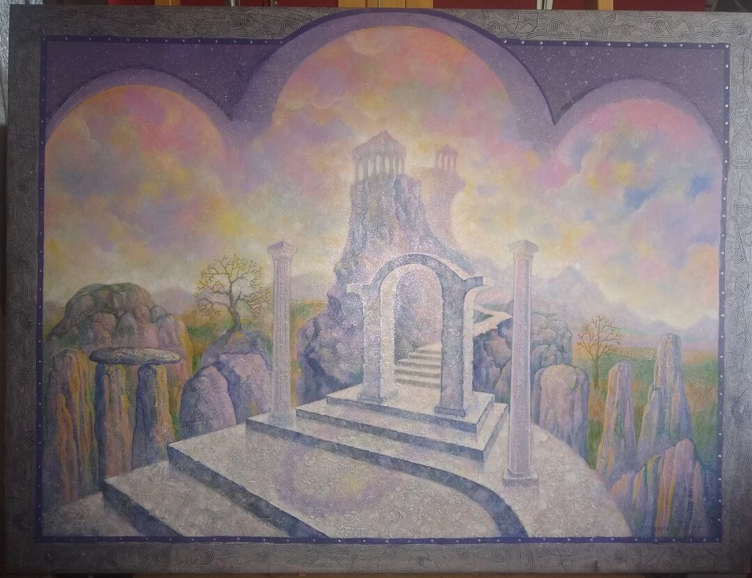 The Path to the Temple Painting on Canvas - Etsy