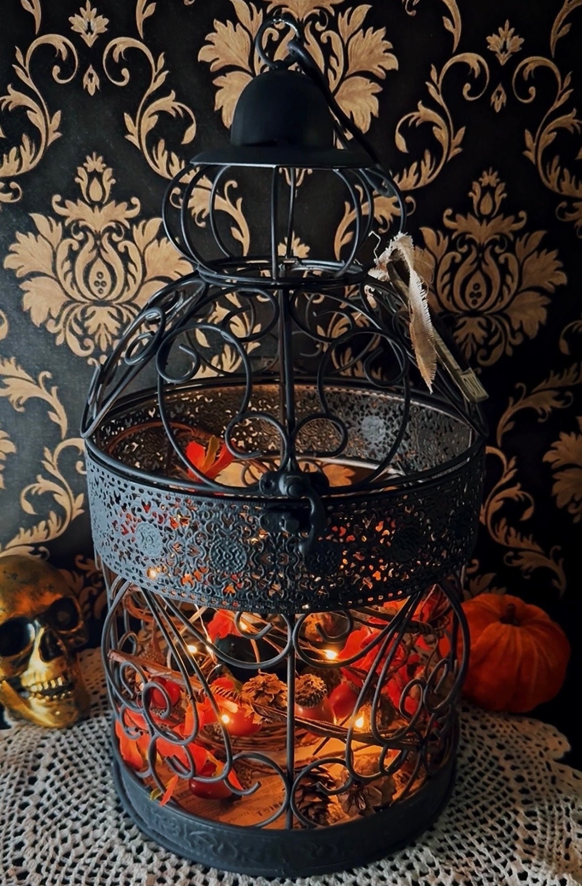 Vintage Black Haunted Hallow Birdcage Halloween Spooky Goth Gothic ...