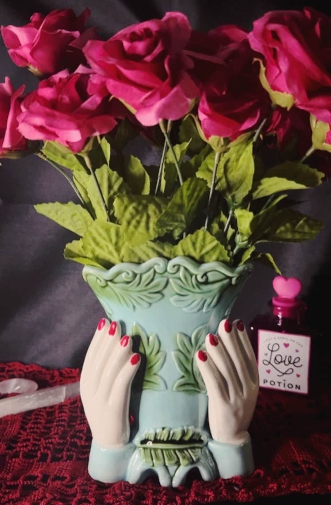 Vintage Midcentury Hands Porcelain Vase 60s Victorian Gothic Goth Witch ...