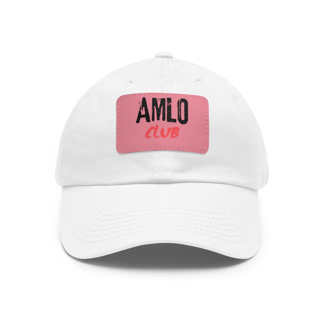 AMLO CLUB Hat With Leather Patch rectangle / Trucker Leather Patch Hat ...