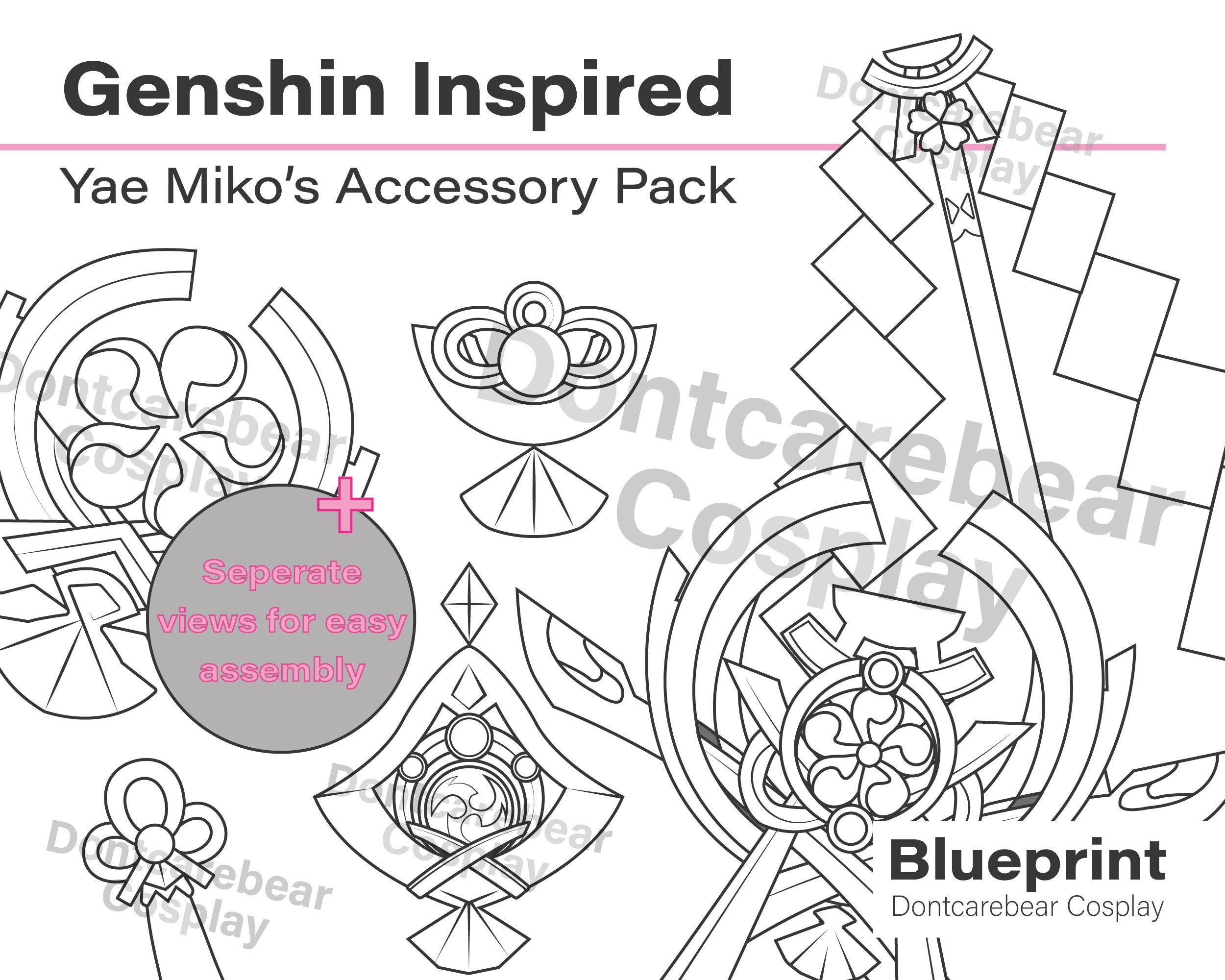Genshin Impact Inspired Yae Miko's Accessoirepakket - Etsy