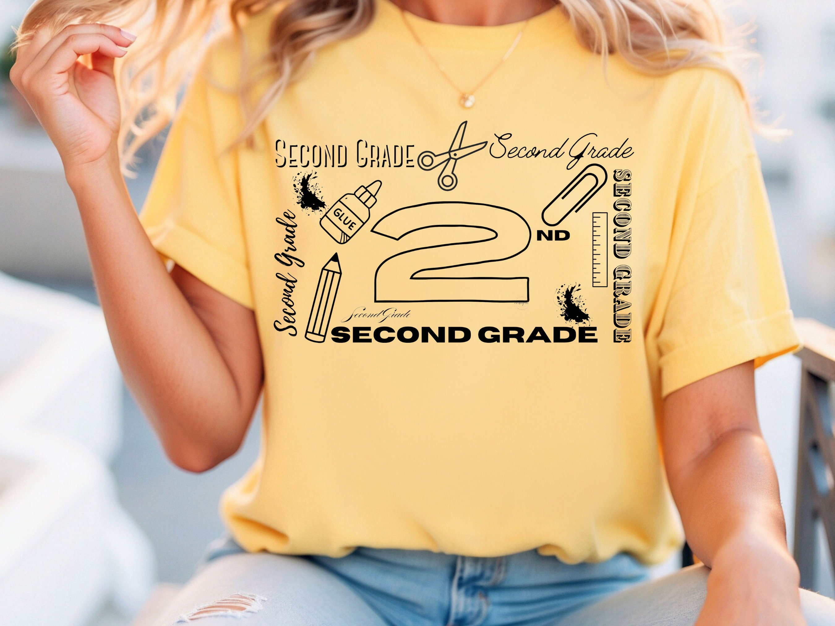 2nd Grade Typography PNG File, Sublimation Designs Download, Digital ...