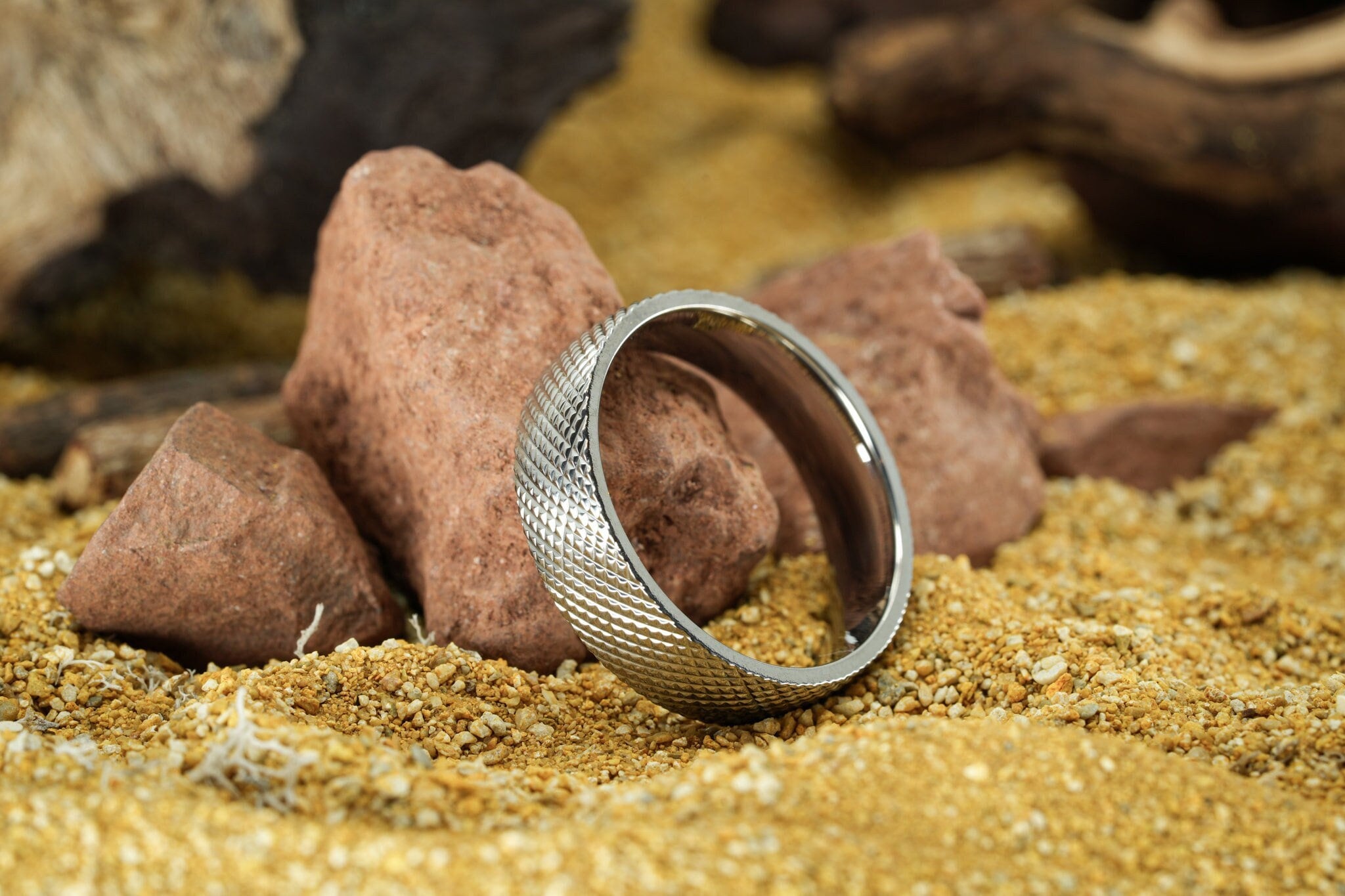Minimal Domed Knurled Titanium 6mm Ring: the MCA. Slight Dome With ...