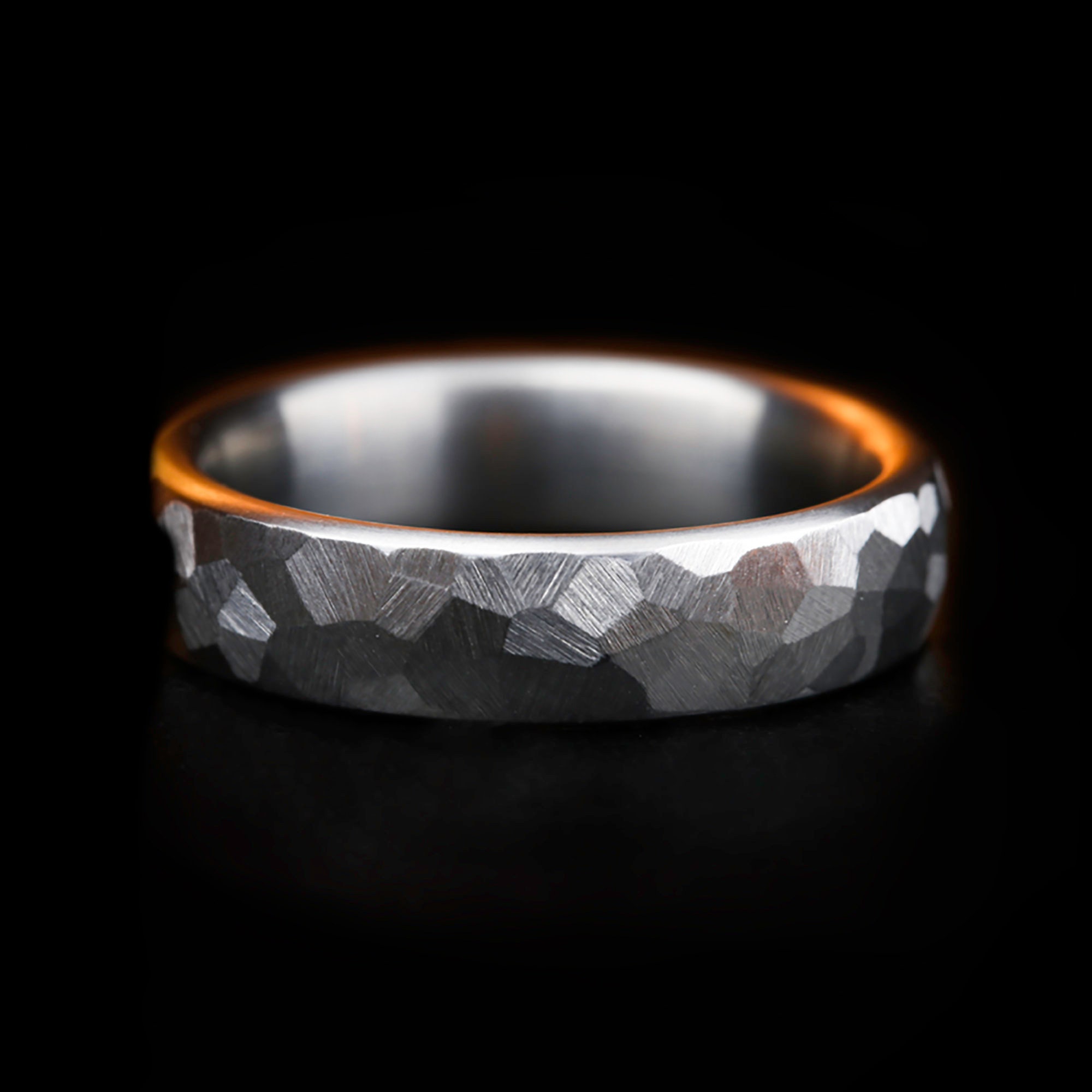 Minimal Hand-ground Titanium Ring (faceted): "the Charles" 6mm ...