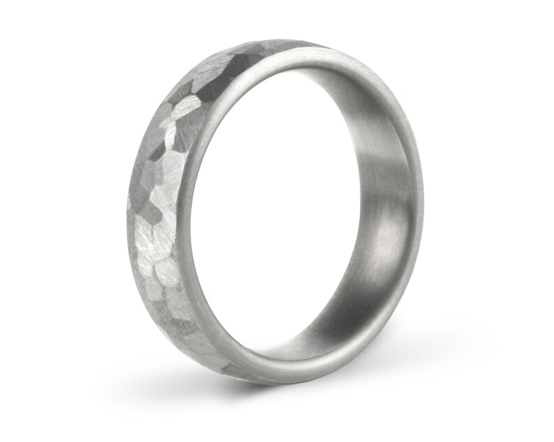 Minimal Hand-ground Titanium Ring faceted With Optional - Etsy