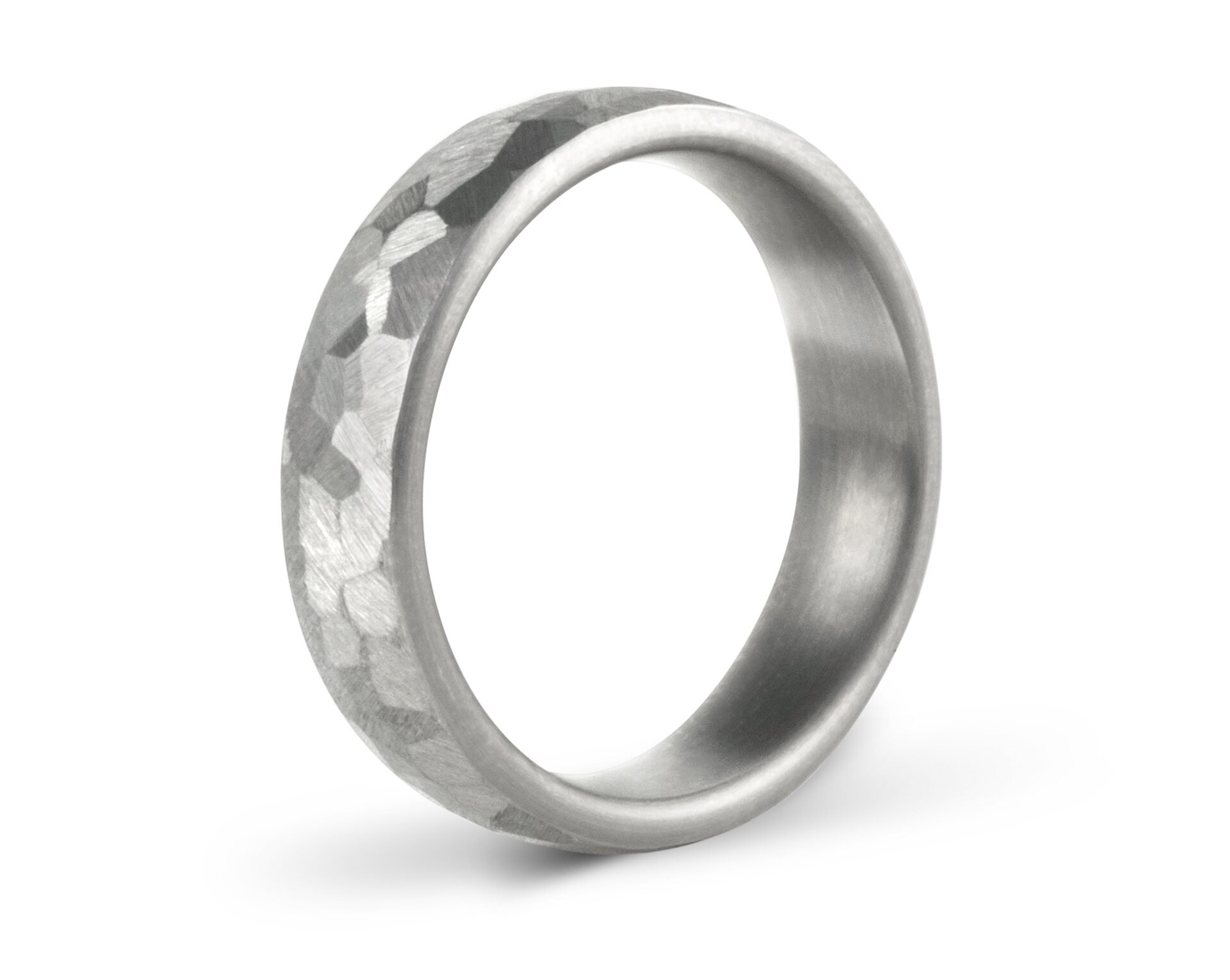 Minimal Hand-ground Titanium Ring faceted With Optional - Etsy