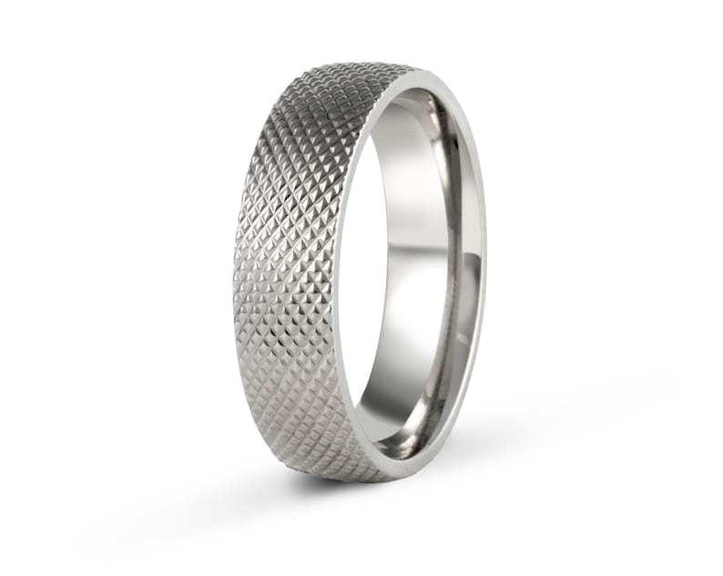 Minimal Domed Knurled Titanium 6mm Ring. Slight Dome With - Etsy