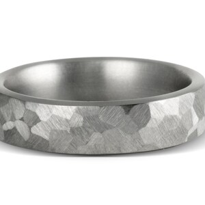 Minimal Hand-ground Titanium Ring faceted With Optional - Etsy
