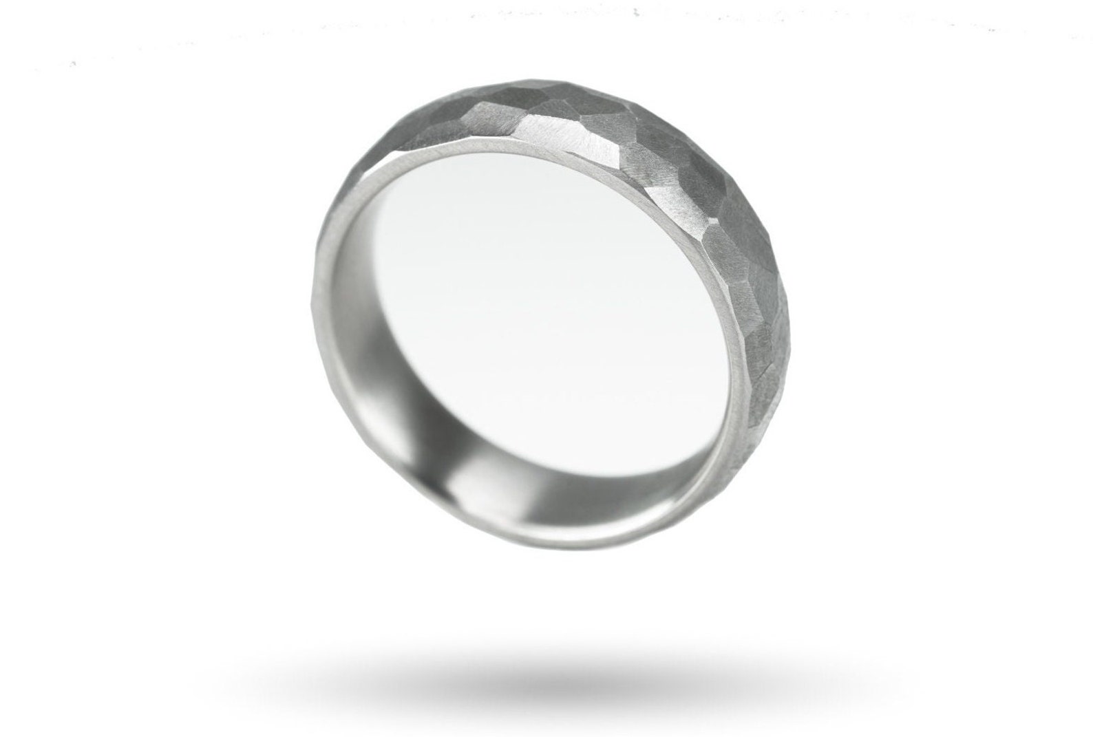 Minimal Hand-ground Titanium Ring (faceted): "the Charles" 6mm ...