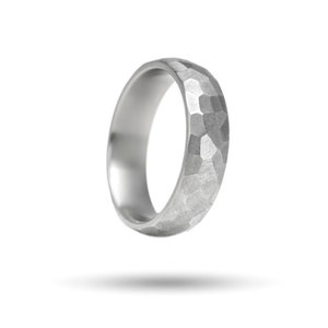 Minimal Hand-ground Titanium Ring (faceted): "the Charles" 6mm ...