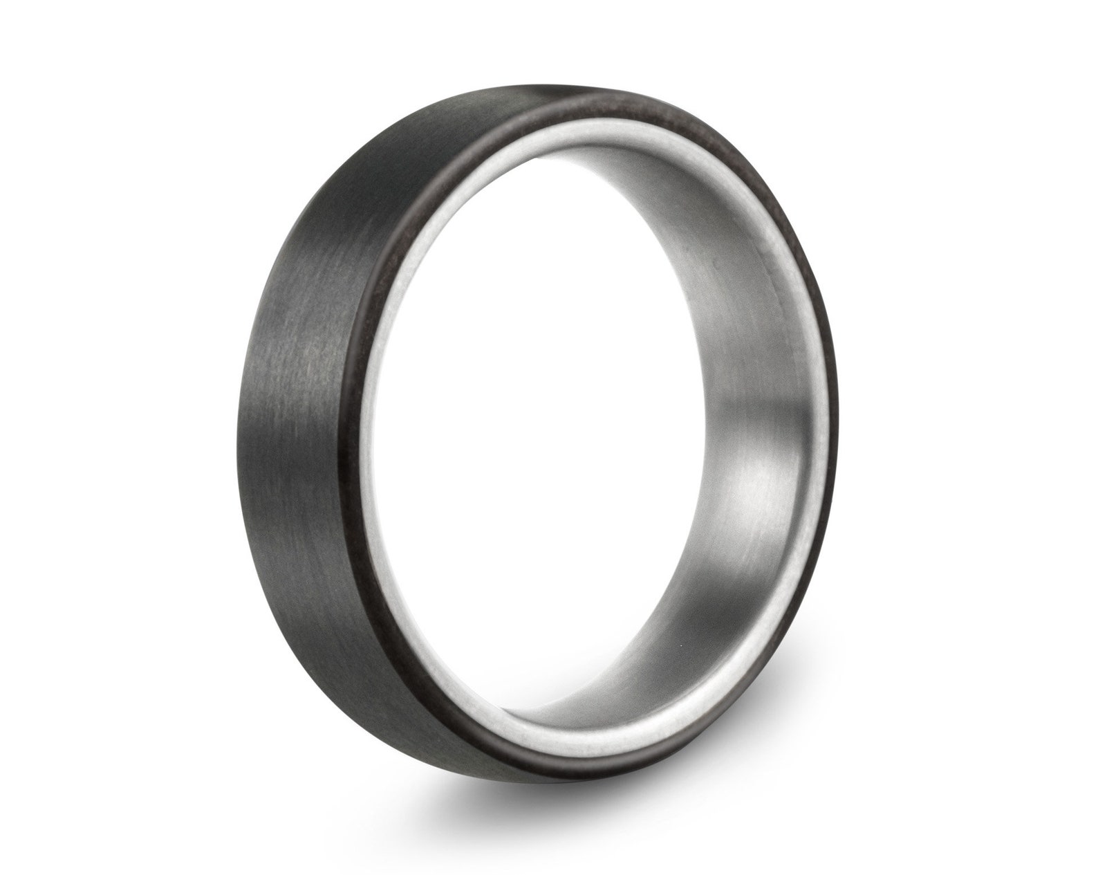 Minimal Carbon Fiber & Titanium Wedding Ring: "the Kristoff". 6mm Eco ...