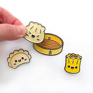 Dim Sum Interchangeable Enamel Pin Set of 4 - Soft Enamel Pins - Lapel ...