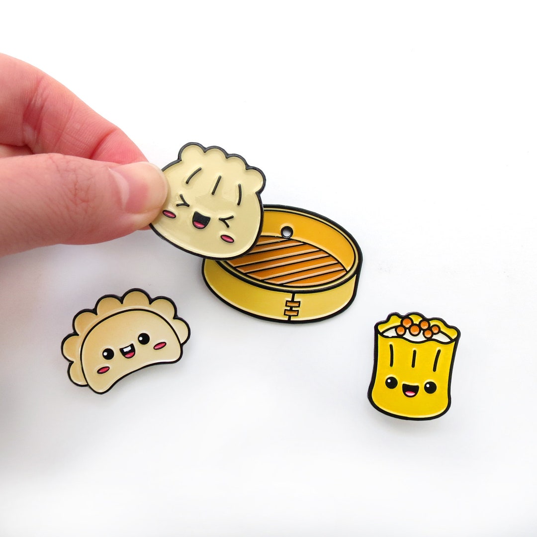 Dim Sum Interchangeable Enamel Pin Set of 4 - Soft Enamel Pins - Lapel ...