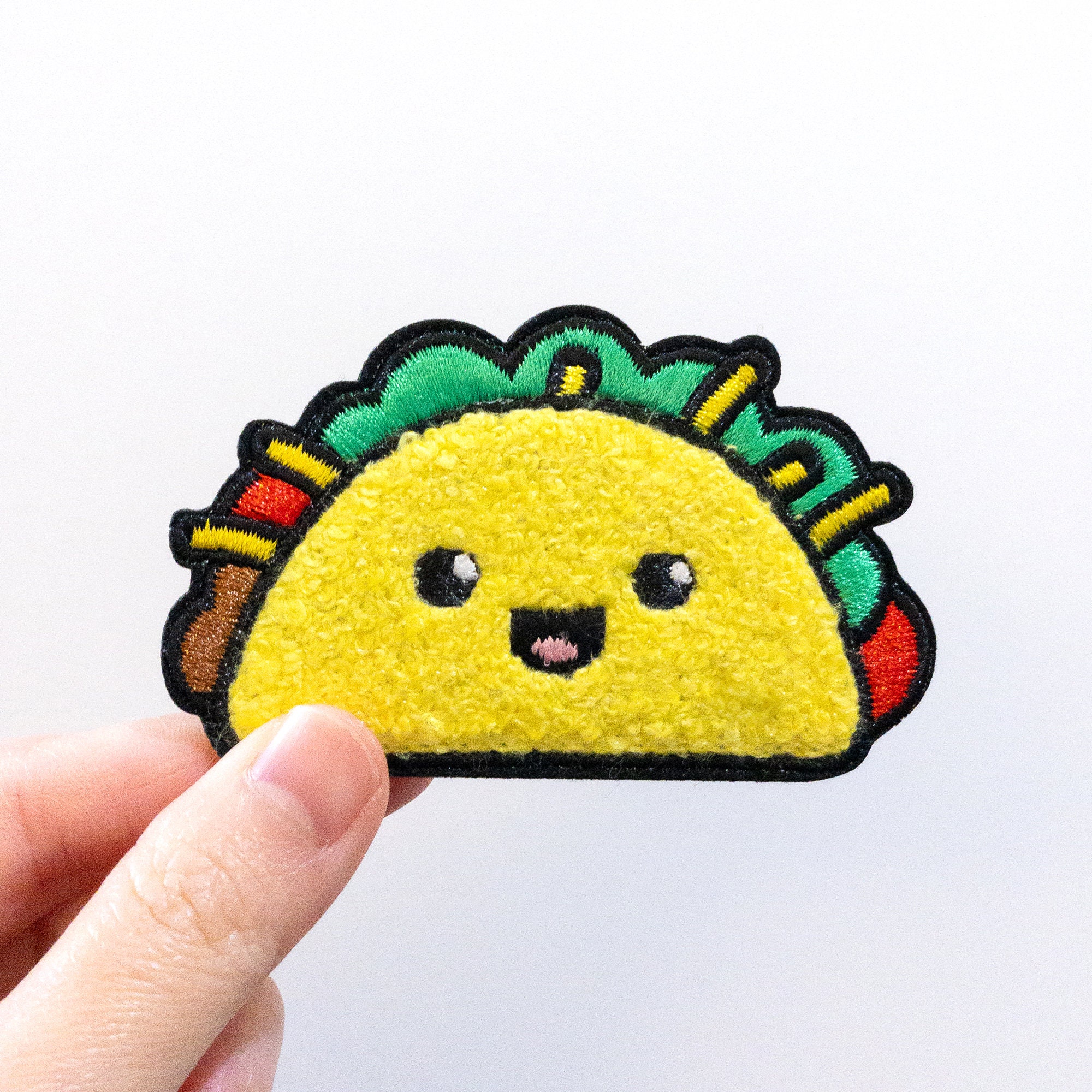 Taco Iron on Patches Chenille Patches Cute Patches | Etsy