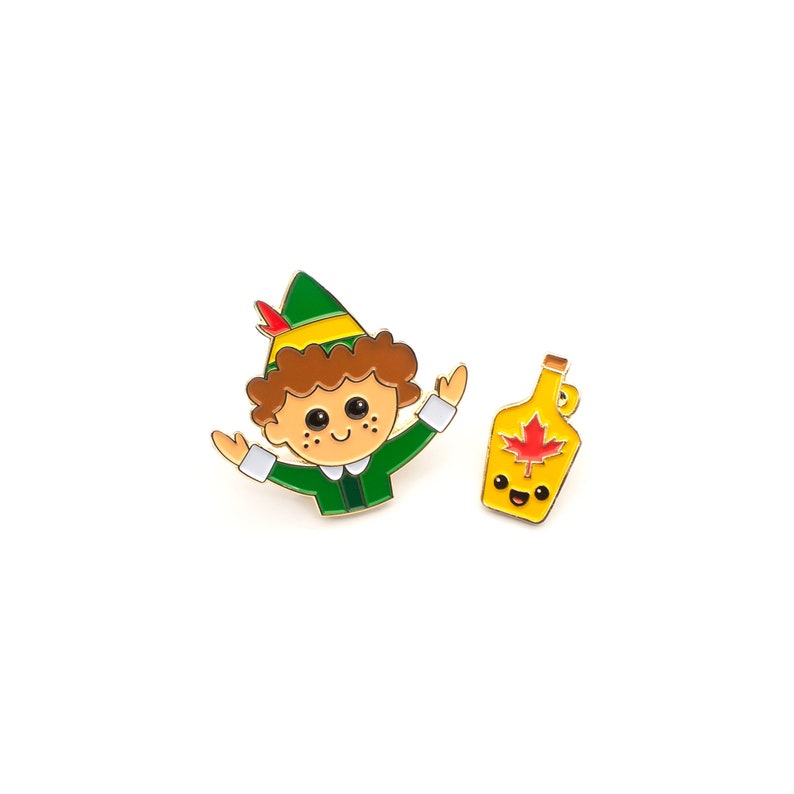 Buddy the Elf & Maple Syrup Enamel Pin Set of 2 Soft - Etsy