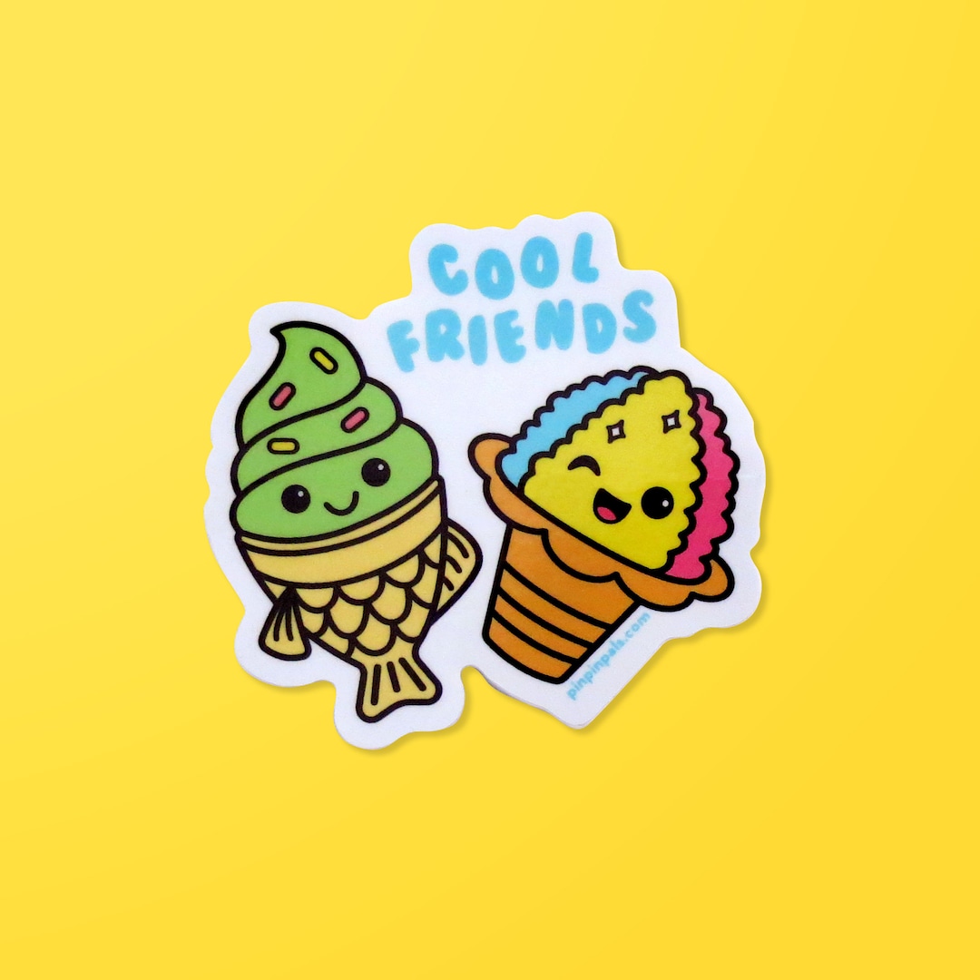 Cool Friends - Vinyl Sticker - Cute Sticker - Waterproof Sticker - Food ...