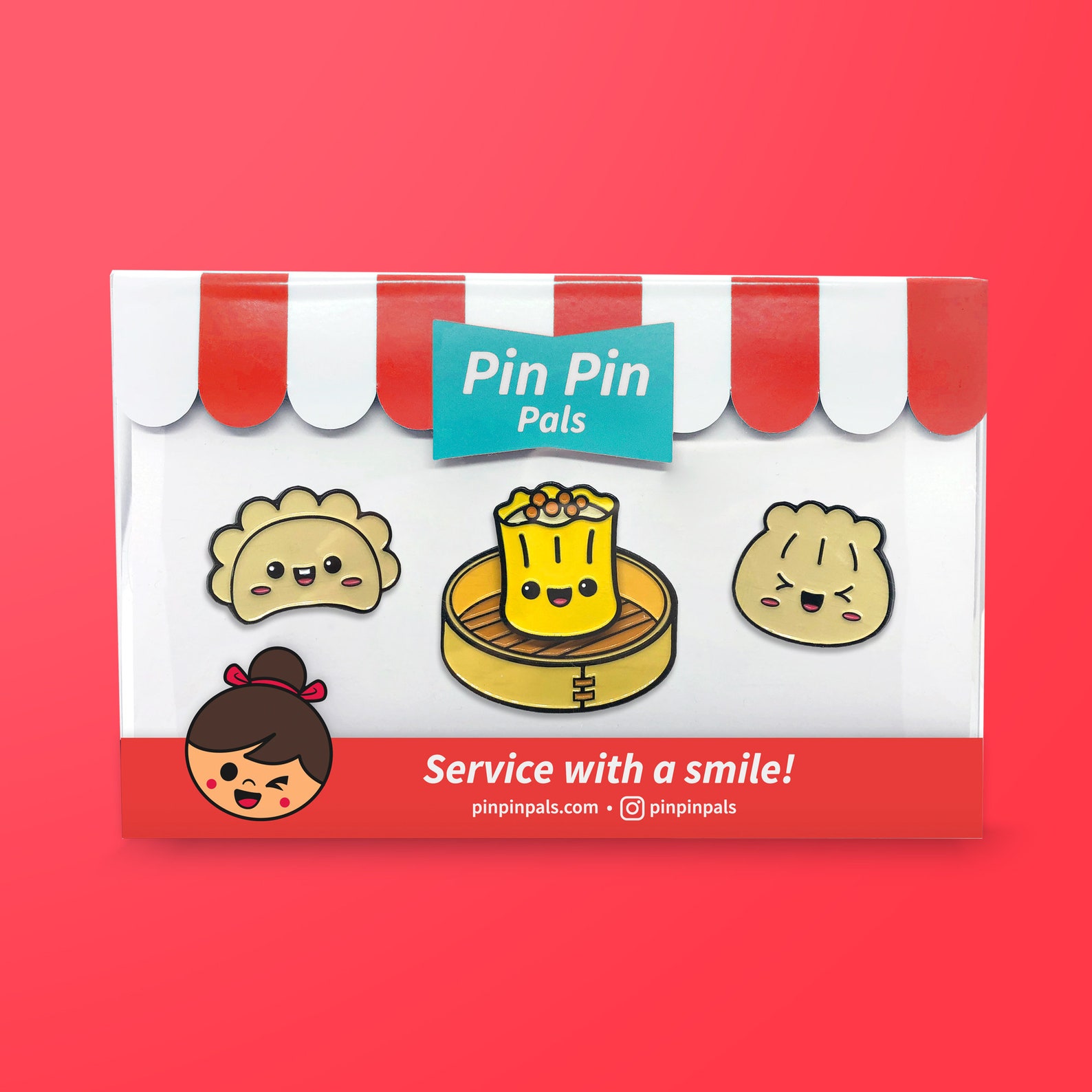 Dim Sum Interchangeable Enamel Pin Set of 4 Soft Enamel Pins Lapel Pins ...