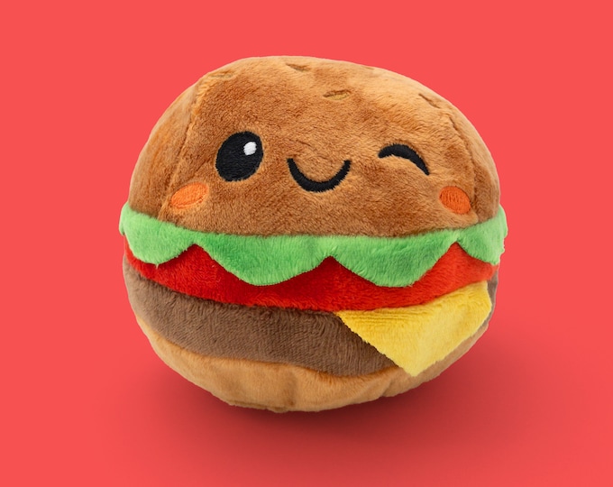 Burger Plushie - 5" Large Soft Plush Toy - Food Plush - Stuff Animal ...