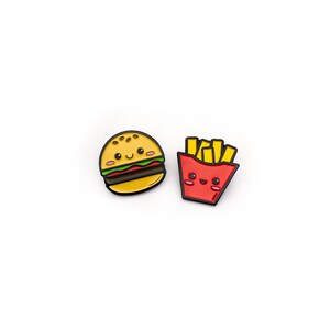 Burger & Fries Enamel Pin Set of 2 - Soft Enamel Pins - Lapel Pins ...
