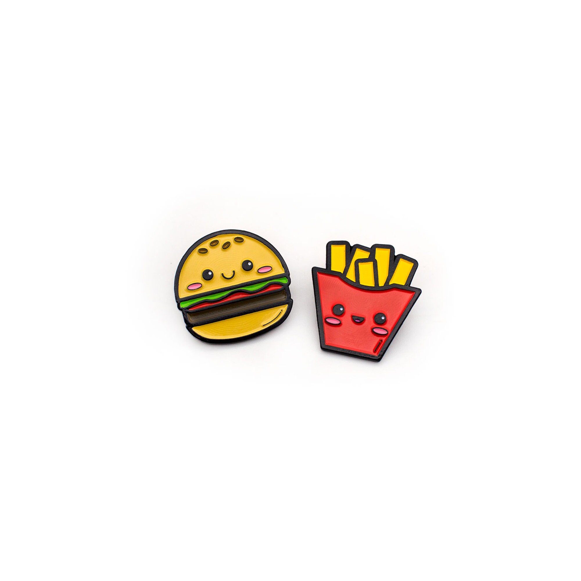 Burger & Fries Enamel Pin Set of 2 Soft Enamel Pins Lapel | Etsy