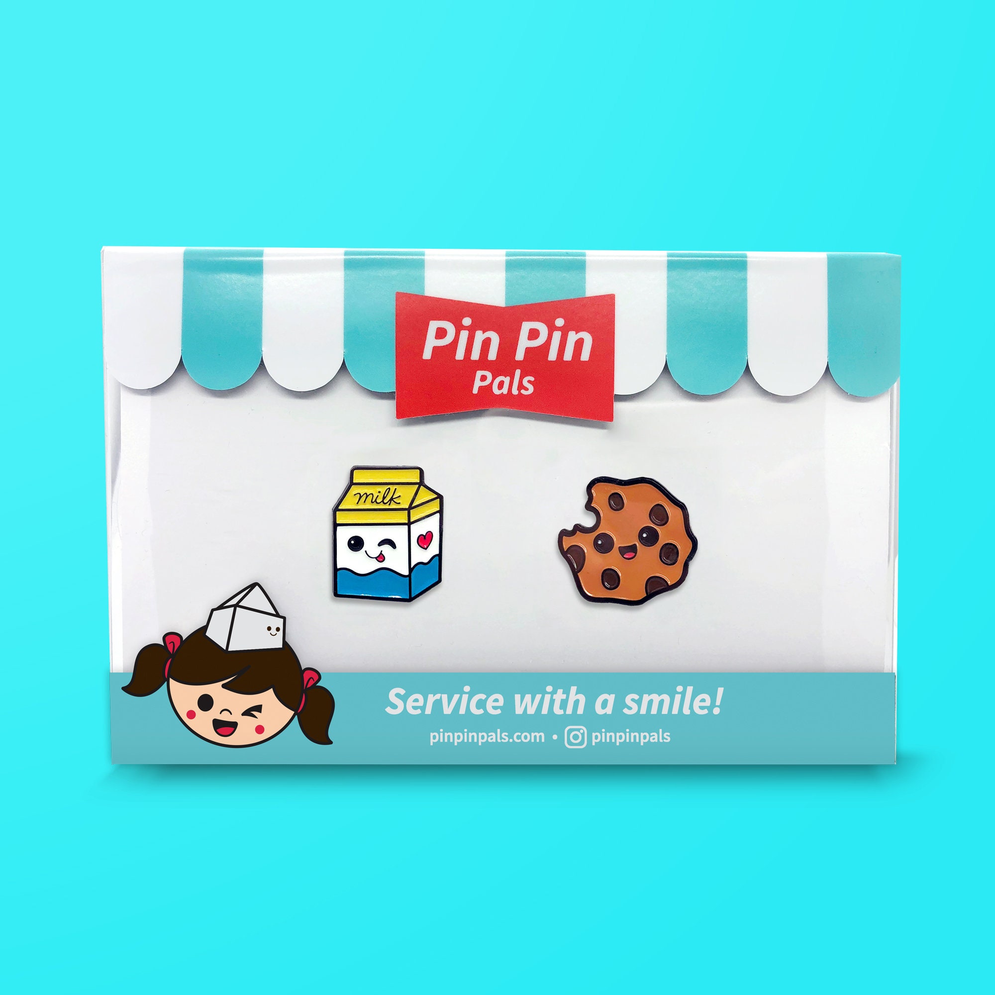 Cookie & Milk Enamel Pin Set of 2 Soft Enamel Pins Lapel | Etsy