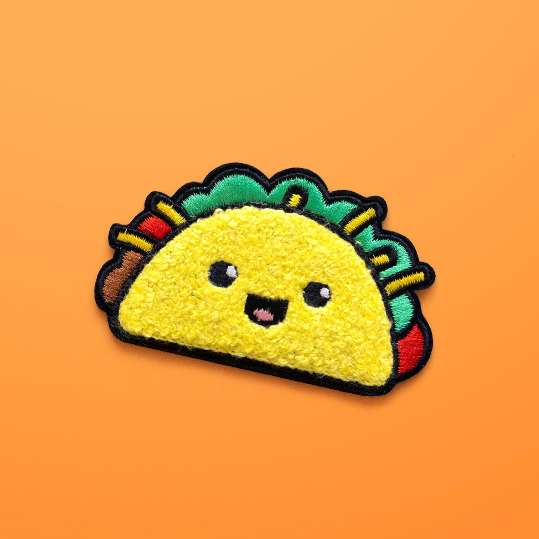 Taco - Iron on Patches - Chenille Patches - Cute Patches - Food Patches ...