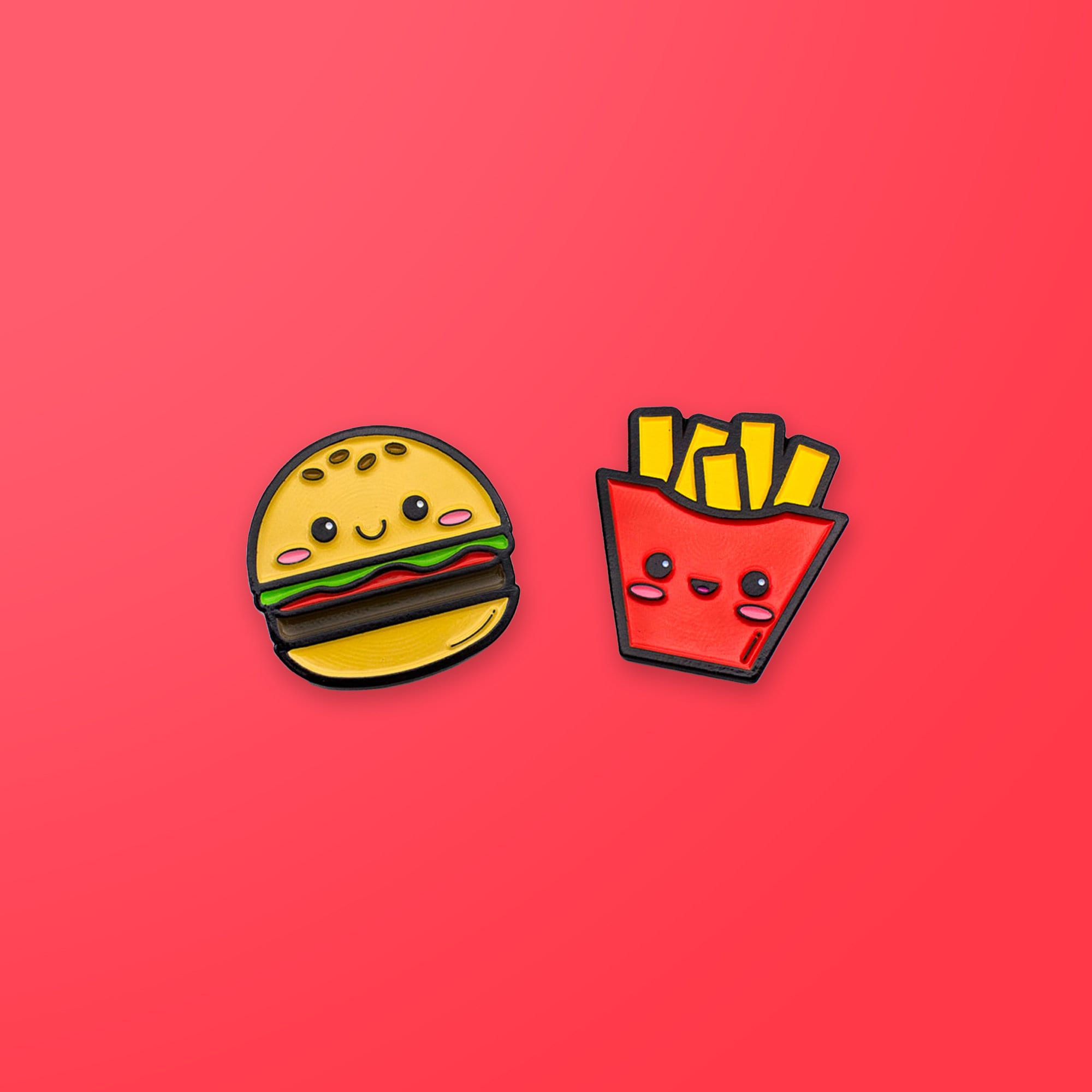 Burger & Fries Enamel Pin Set of 2 Soft Enamel Pins Lapel | Etsy