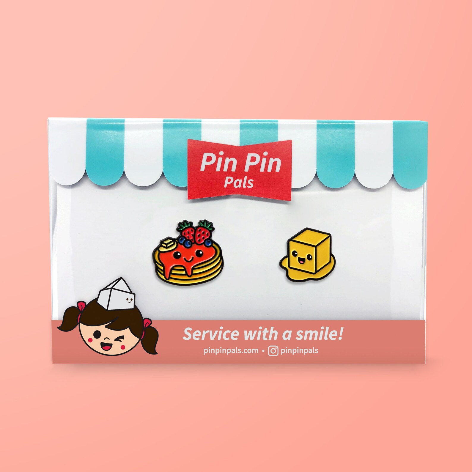 Pancake & Butter Enamel Pin Set of 2 Soft Enamel Pins | Etsy