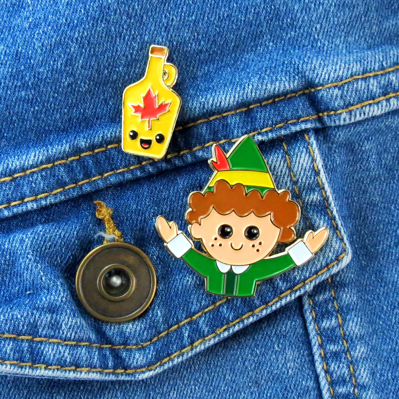 Buddy the Elf & Maple Syrup Juego de Pines de Esmalte de 2 - Etsy México
