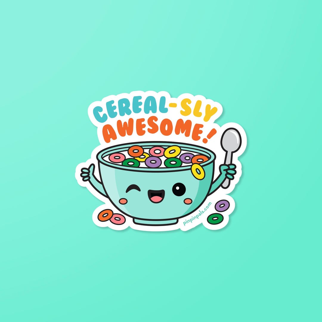 Cereal-sly Awesome - Vinyl Sticker - Cute Sticker - Waterproof Sticker ...