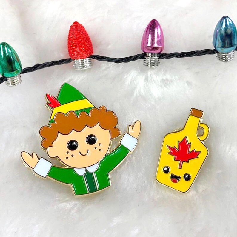 Buddy the Elf & Maple Syrup Enamel Pin Set of 2 Soft - Etsy
