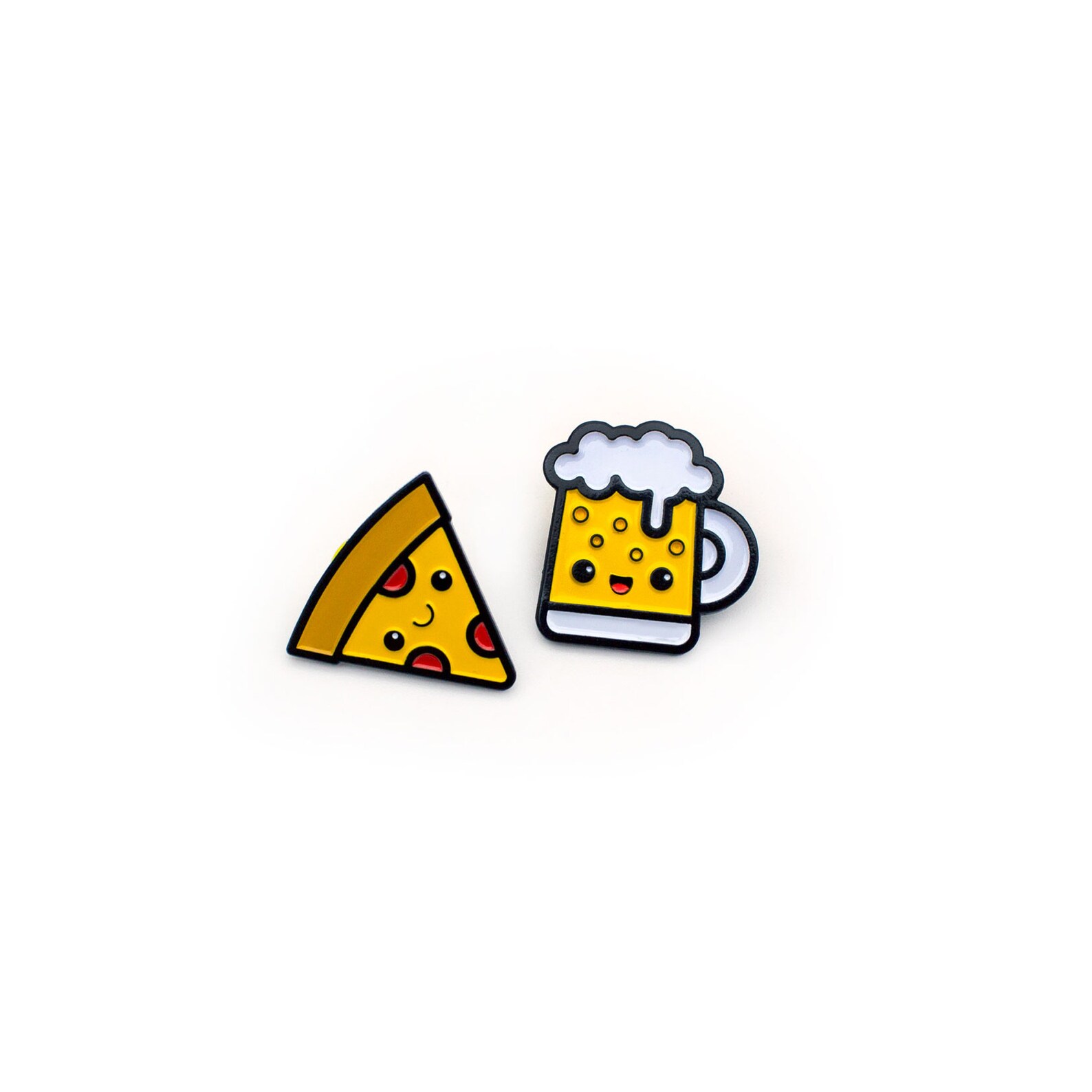 Pizza & Beer Enamel Pin Set of 2 Soft Enamel Pins Lapel | Etsy