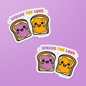Peanut Butter and Jelly - PB and J - Spread the Love - Vinyl Sticker ...