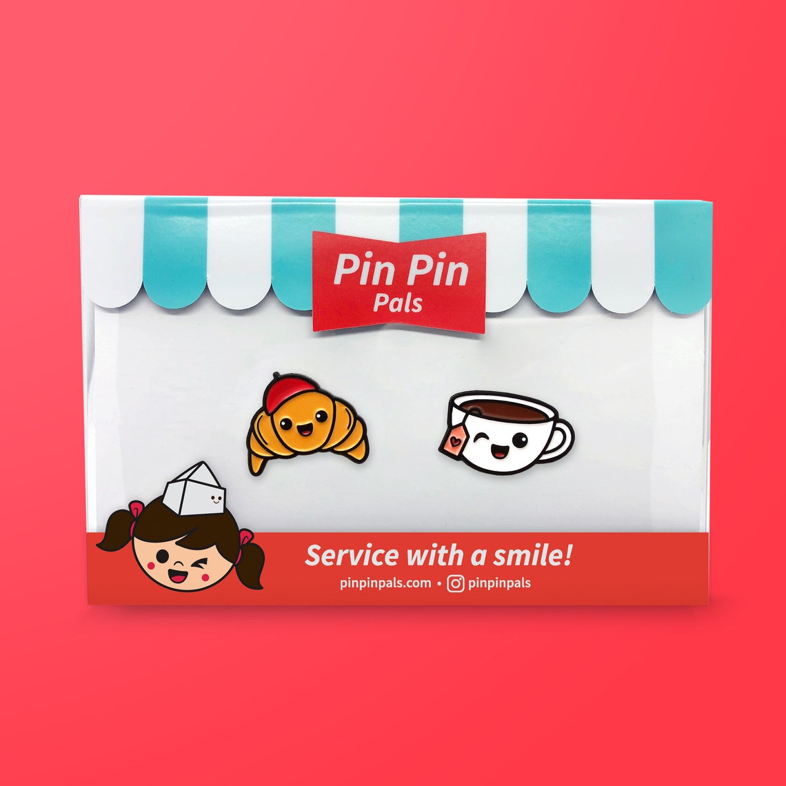 Croissant & Tea Enamel Pin Set of 2 Soft Enamel Pins Lapel - Etsy