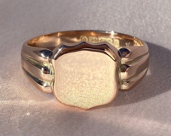 Antique, 18ct Gold Shield/heart Signet Ring (5.18g) Hallmarked, Chester ...