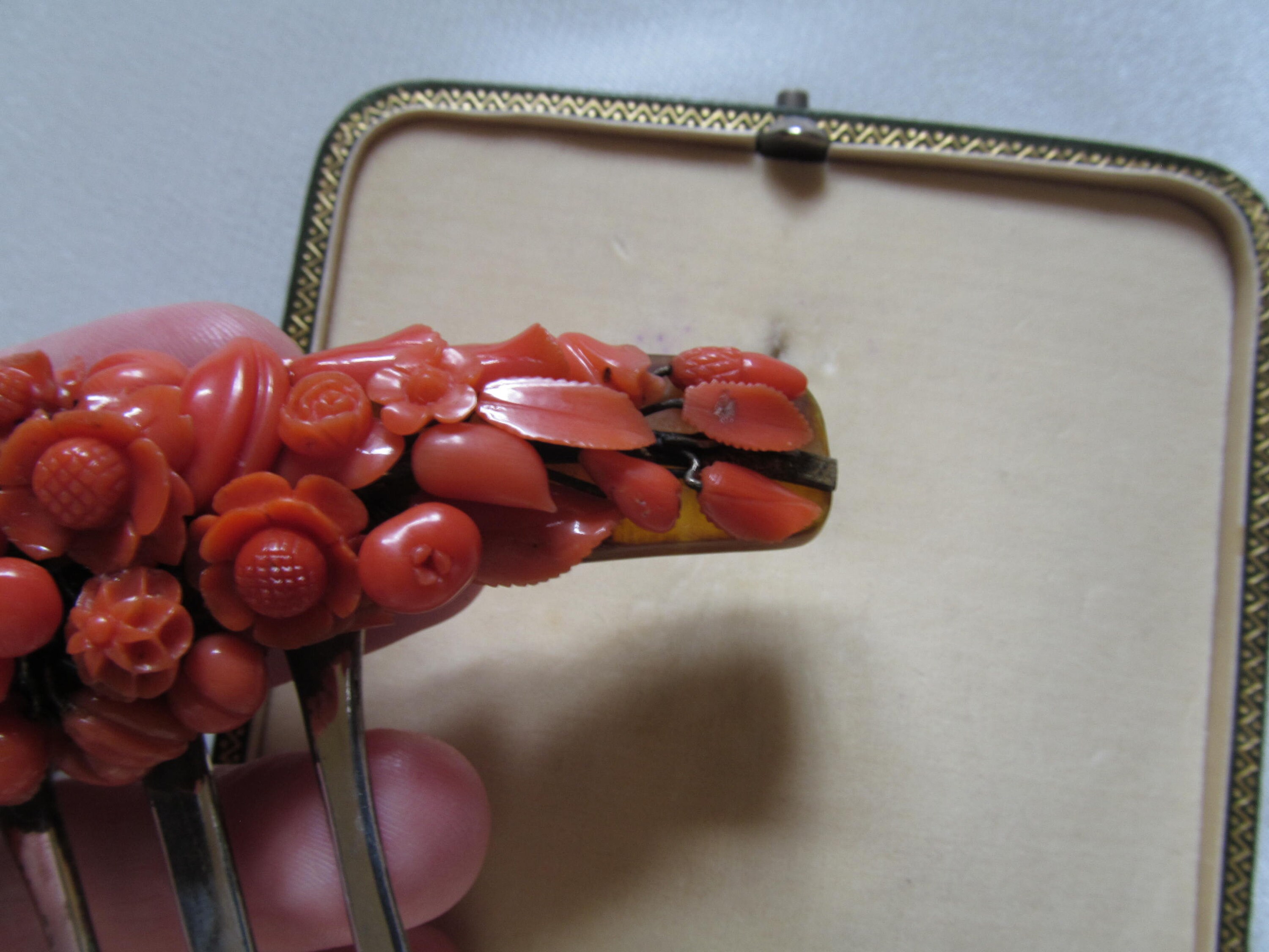 Antique Italian Coral Comb Victorian Coral Comb Hair Pin - Etsy