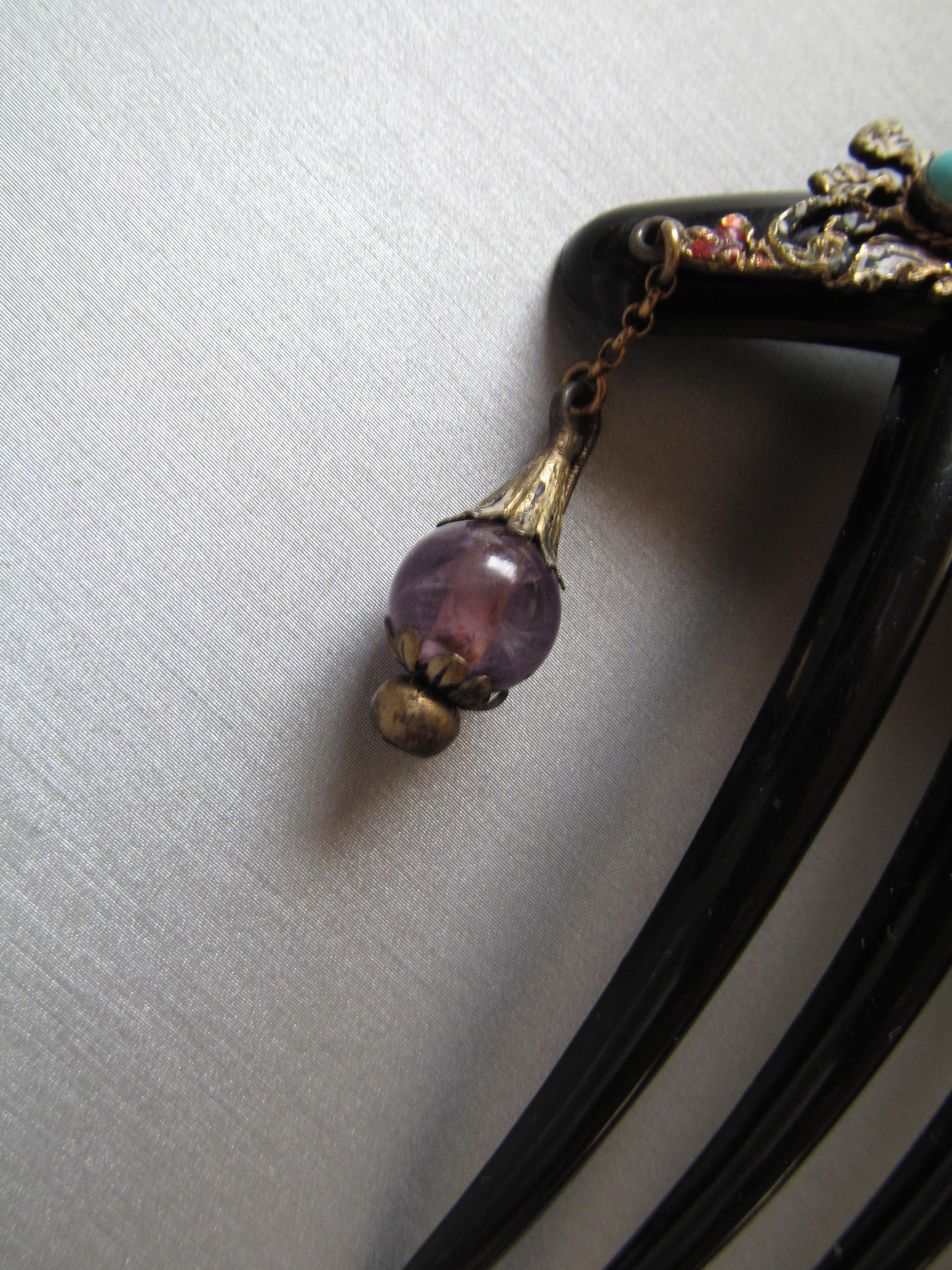 Antique Austro-hungarian Comb Victorian Enamel Comb Garnet, Amethyst ...