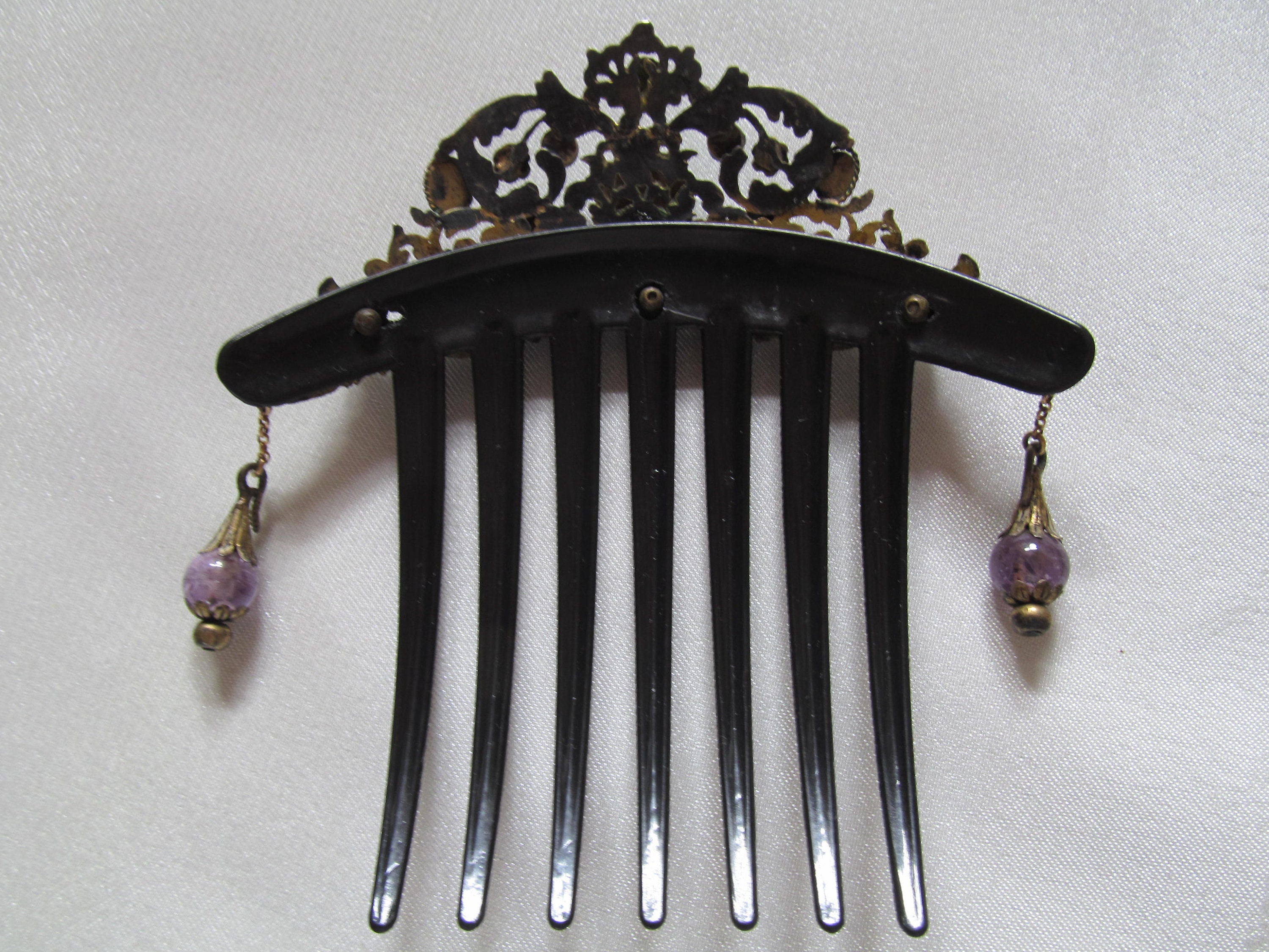 Antique Austro-hungarian Comb Victorian Enamel Comb Garnet, Amethyst ...