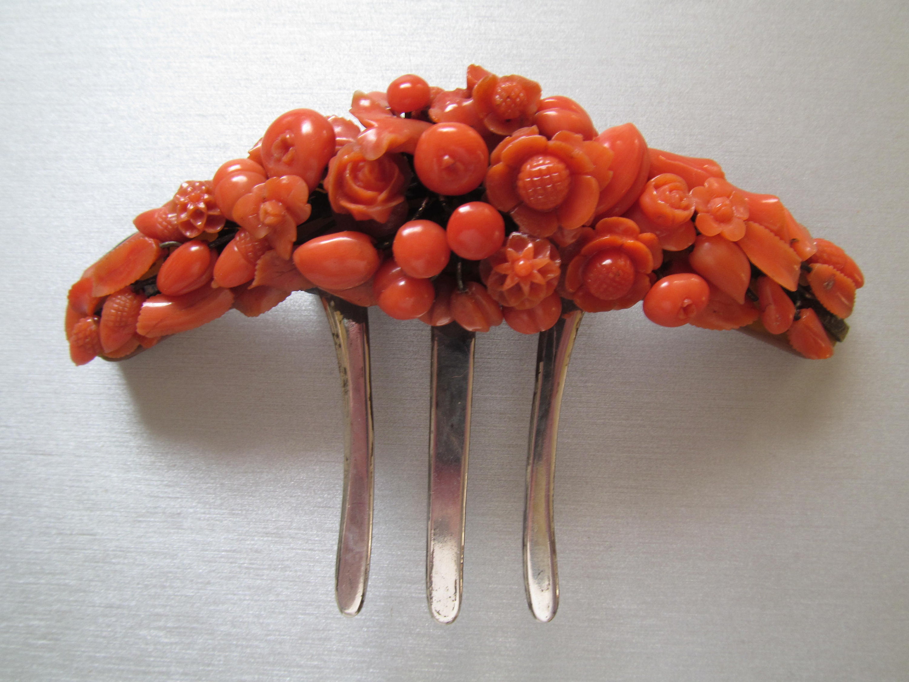 Antique Italian Coral Comb - Victorian Coral Comb - Hair Pin - Etsy