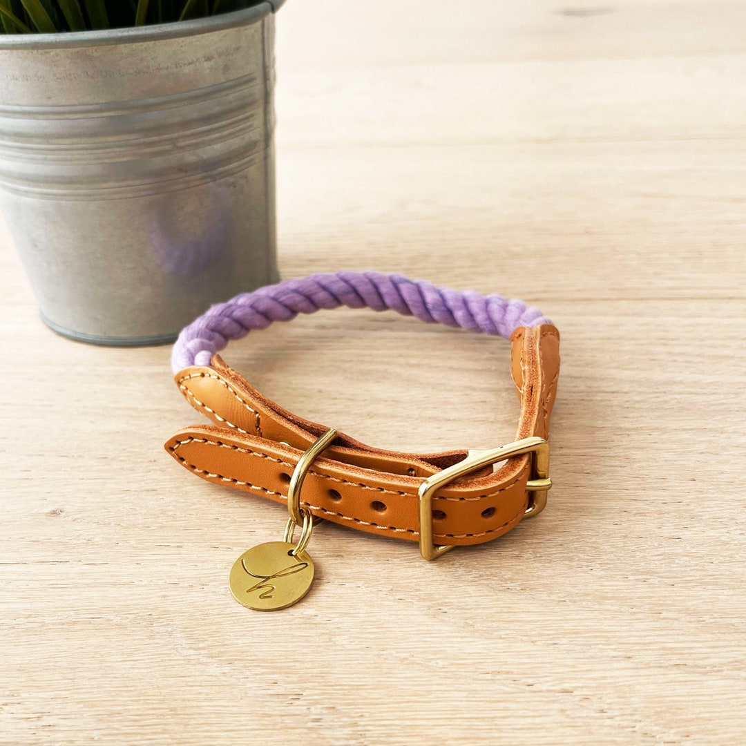 Periwinkle Rope Dog Collar Adjustable Rope Dog Collar With - Etsy
