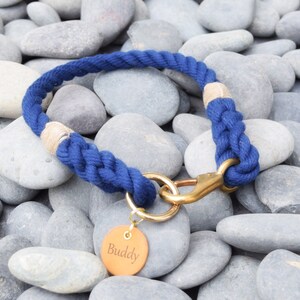 Mariner Series Navy Blue Rope Dog Collar Spun Polyester Rope - Etsy