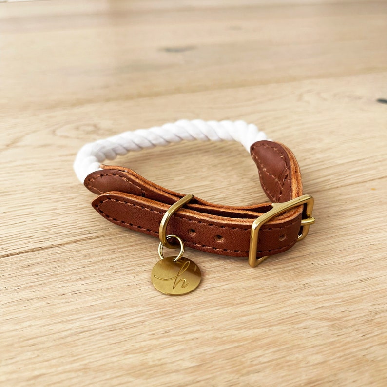 White Rope Dog Collar Adjustable Rope Dog Collar - Etsy