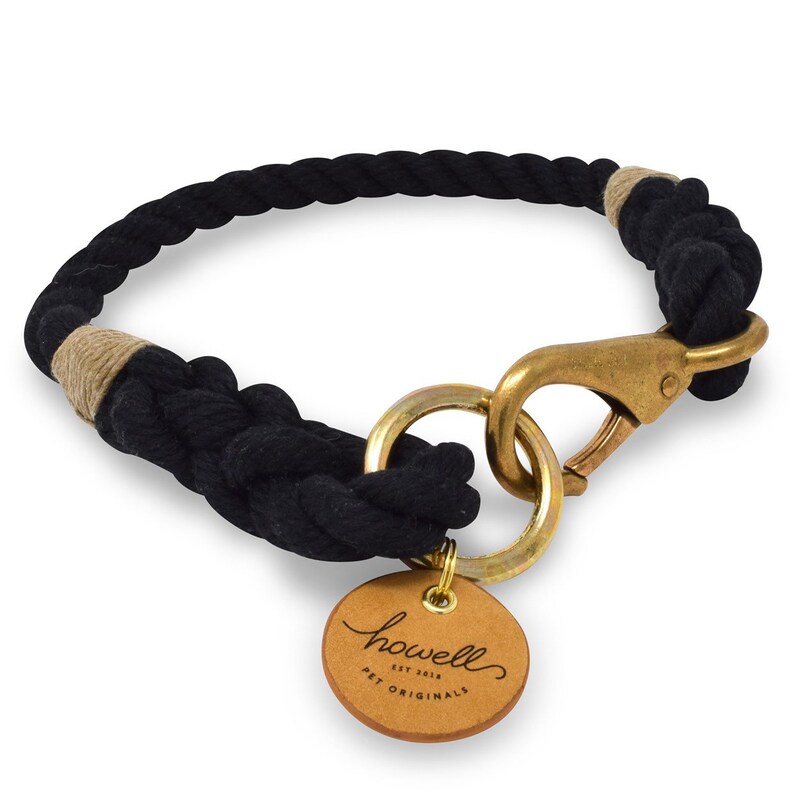 Mariner Series Black Rope Dog Collar Spun Polyester Rope - Etsy