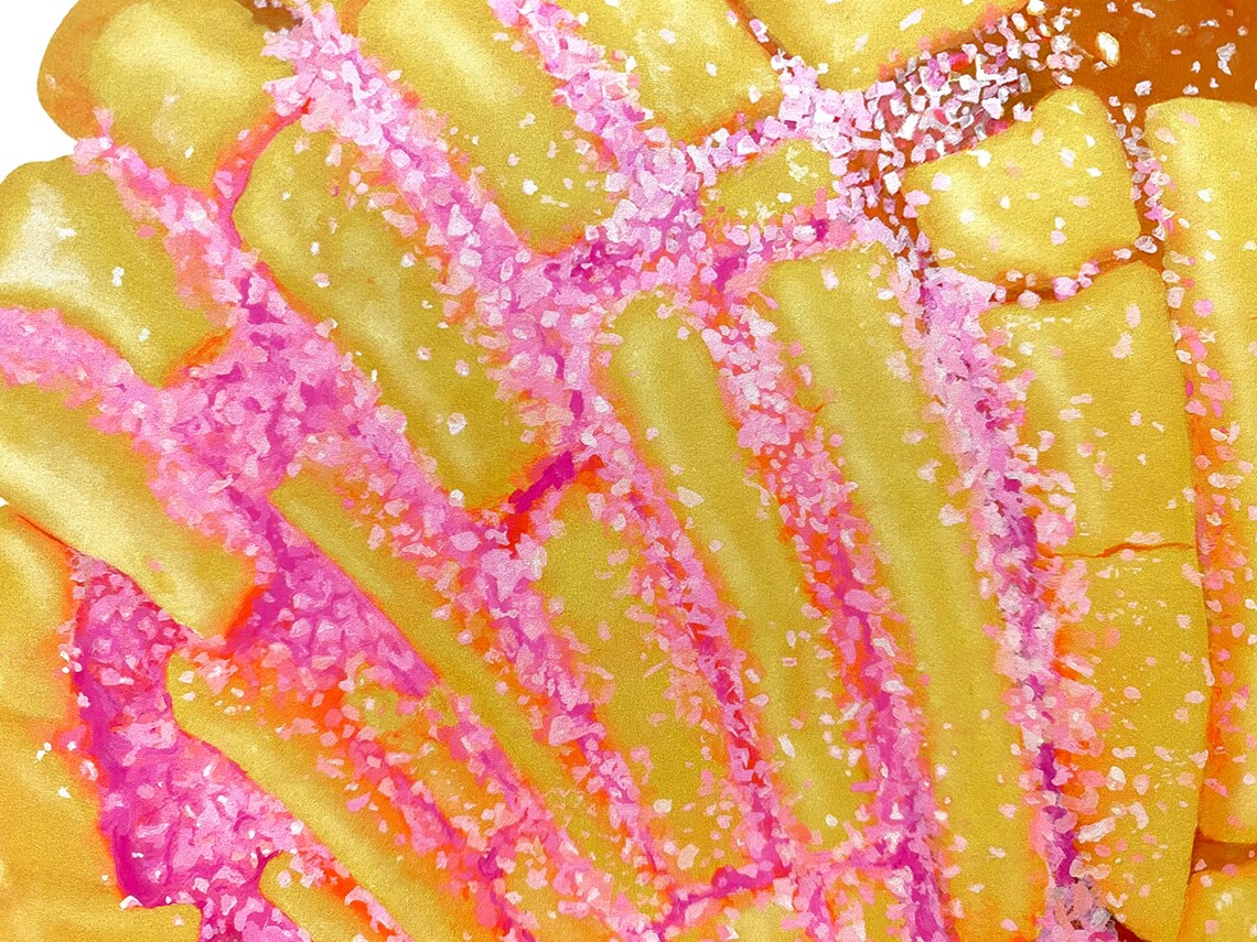 8x8 Pink Sugar Concha Giclee Print of Oil Painting | Etsy